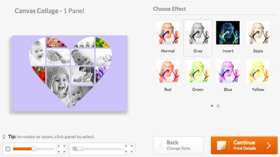 Photo Collage Maker Online - Choose Effects | Canvas Printers Online